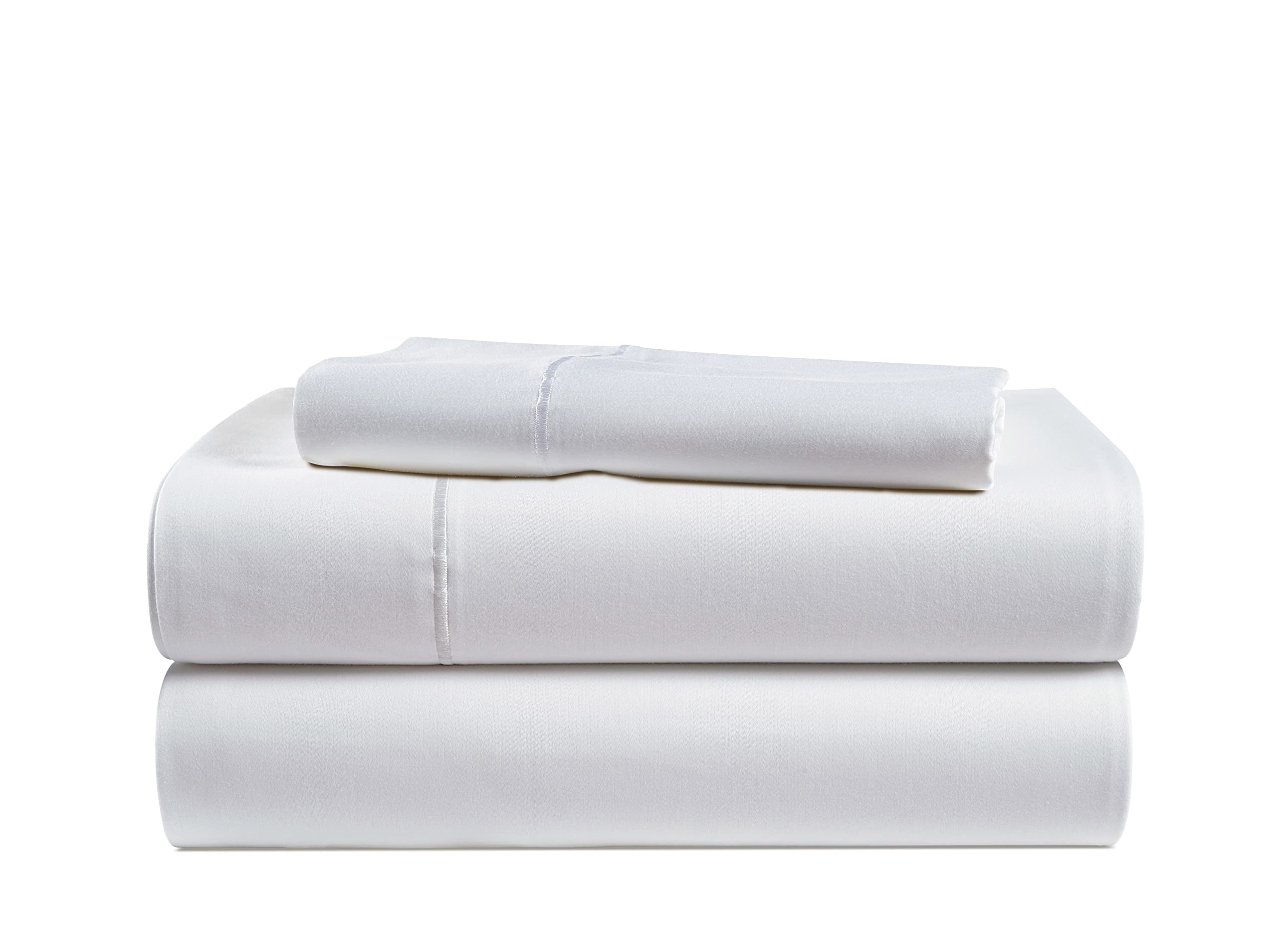 LANE LINEN 100% Egyptian Cotton Bed Sheets - 1000 Thread Count 3-Piece Twin Set Long Staple Bedding Sateen Weave Luxury Hotel Fits Upto 16" Mattress White