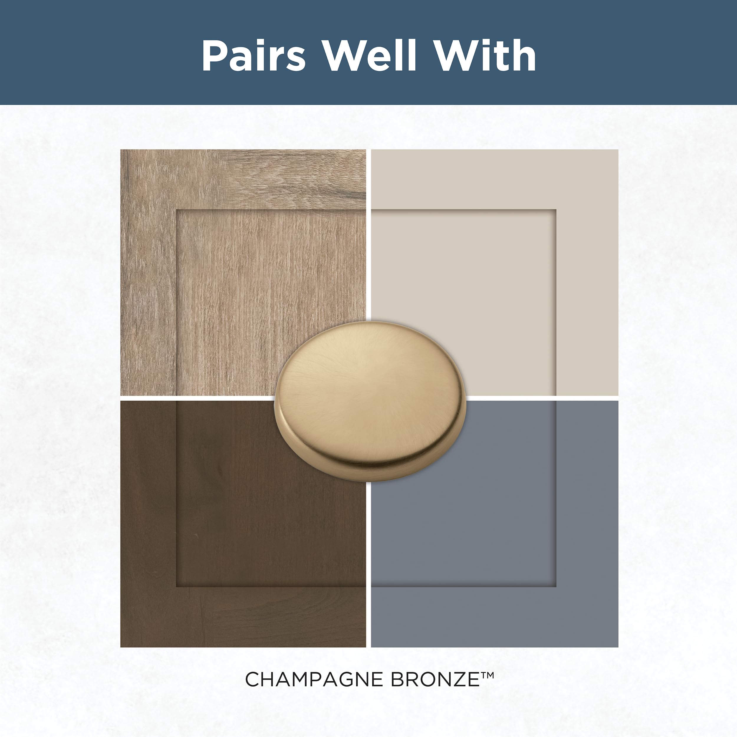 Franklin Brass Fulton Cabinet Knob, Champagne Bronze, 1-3/16 in (30mm) Dresser Drawer Pull, 10 Pack, P29523Z-CZ-B