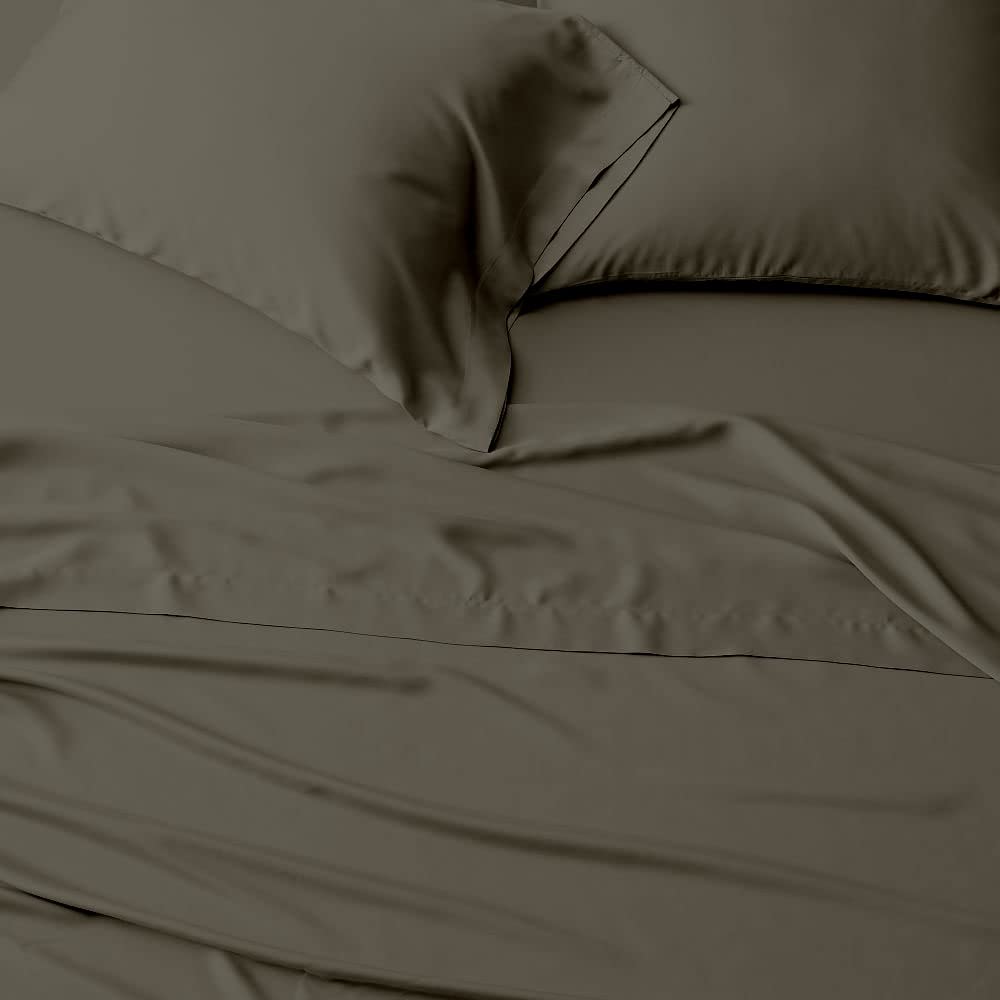 MyGiza Sheets,100% Certified Giza Egyptian Cotton Sheets-California King Size Giza Cotton Sheets Set to Fit Upto 18 Inches Deep Mattress (4 Pcs) Slate Grey