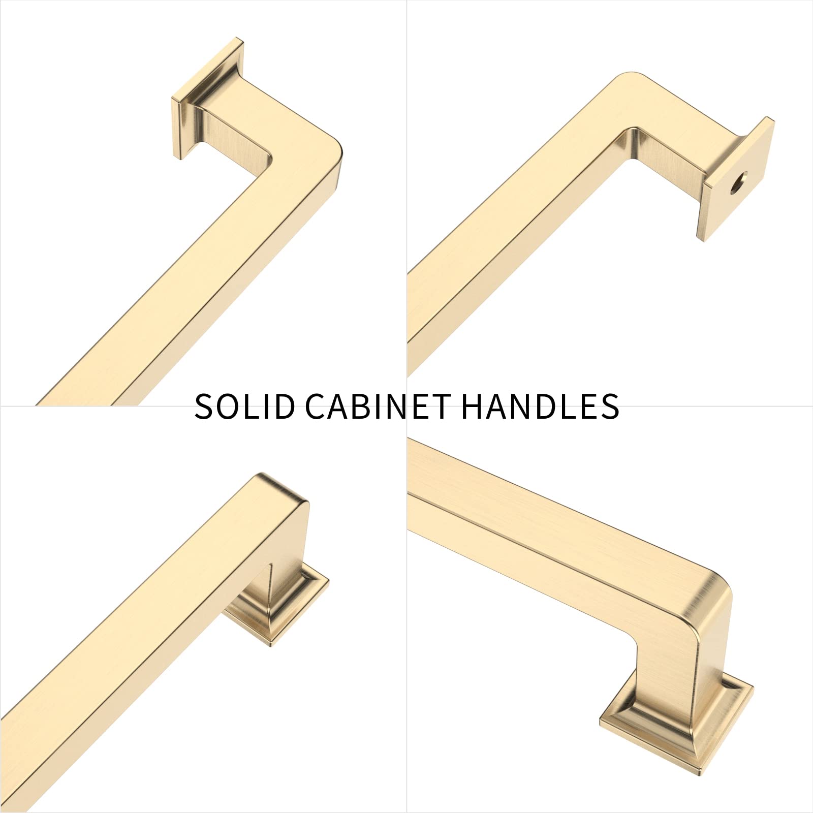 9BUILD 5 Inch 10 Pack Brushed Brass Cabinet Pulls Kitchen Cabinet Handles Kitchen Cabinet Hardware Kitchen Handles for Cabinets Cupboard Handles Gold Pulls for Cabinets