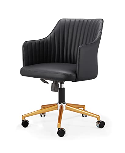 Klarel Nest Office Home Desk Chair, Black and Gold