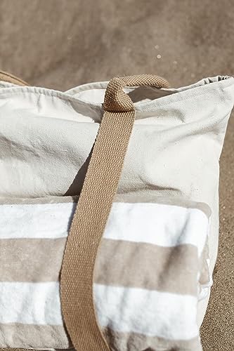 TRIBECA TRIBE Beach Bag - Large Woven Beach Tote Bag - Boho Chic Travel Tote Bag With Hat Holder (Wide Style- Desert)