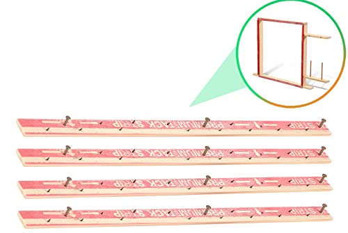 Tufting Wooden Frame for Rug Making Kit Suitable for Electric Carpet Gun Tabletop/Stand Display DIY Crafts Table Stand Frame Tapestry Making Tool, 4PCS Tack Strip