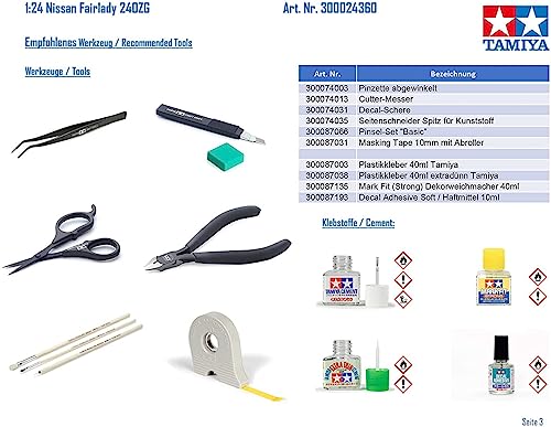 Tamiya 24360-000 24360 1:24 Nissan Fairlady 240ZG Faithful Replica, Model Making, Plastic kit, Crafts, Hobby, Model kit, Assembly, unpainted