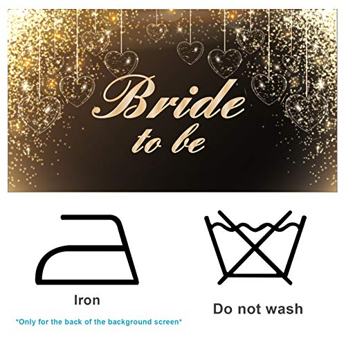 Belrew Durable Bride to Be Backdrop Banner, Bridal Shower, Engagement, Bachelorette Party Backdrop, Wedding Party Background Decoration - Gold 6ft x 3ft