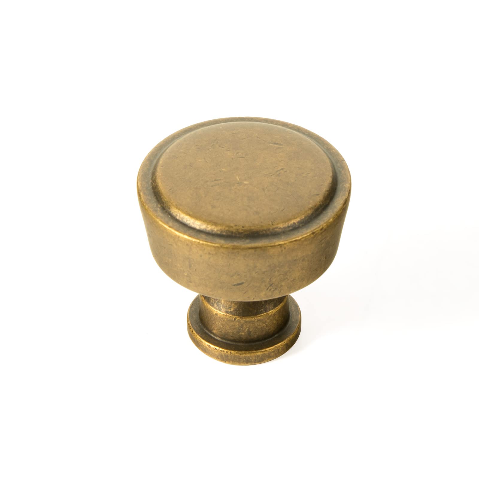 Goo-Ki 6 Pack Antique Brass Drawer Knobs Kitchen Cabinet Hardware - Solid Zinc Alloy Vintage Bronze Retro Knob Ancient Single Hole Bar Handles Pull for Closet Wardrobe Dresser Cupboard