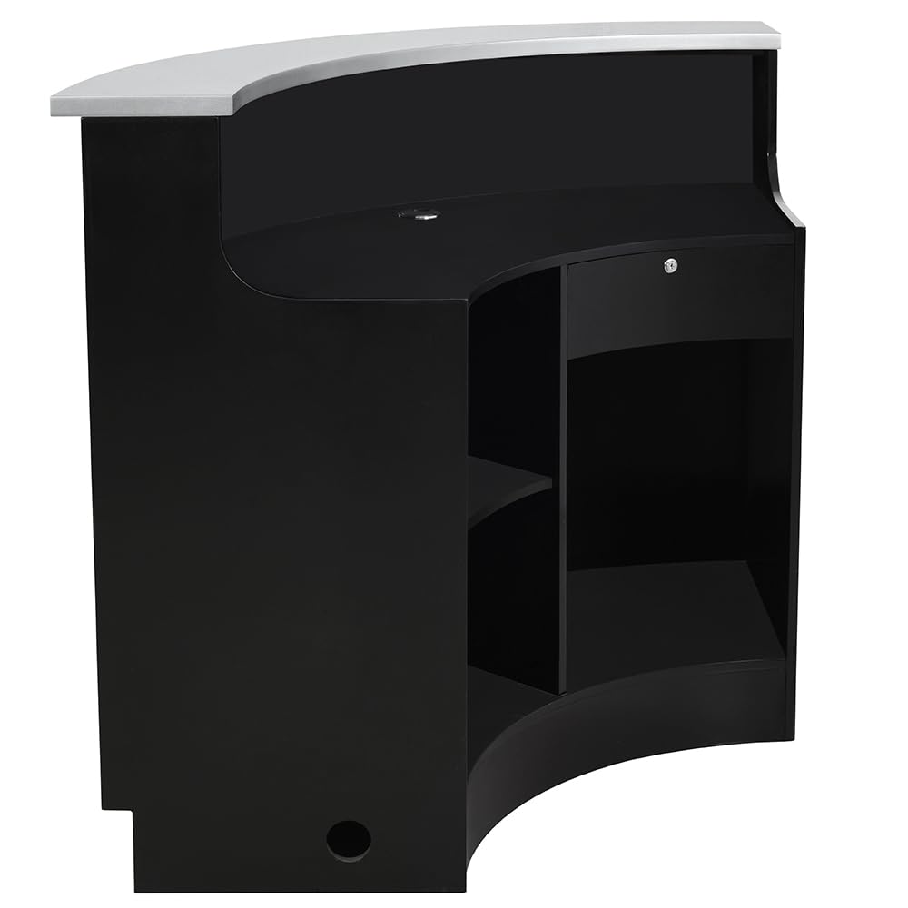 LED Illuminated Curved Reception Desk Reception Area Counter Janus Round