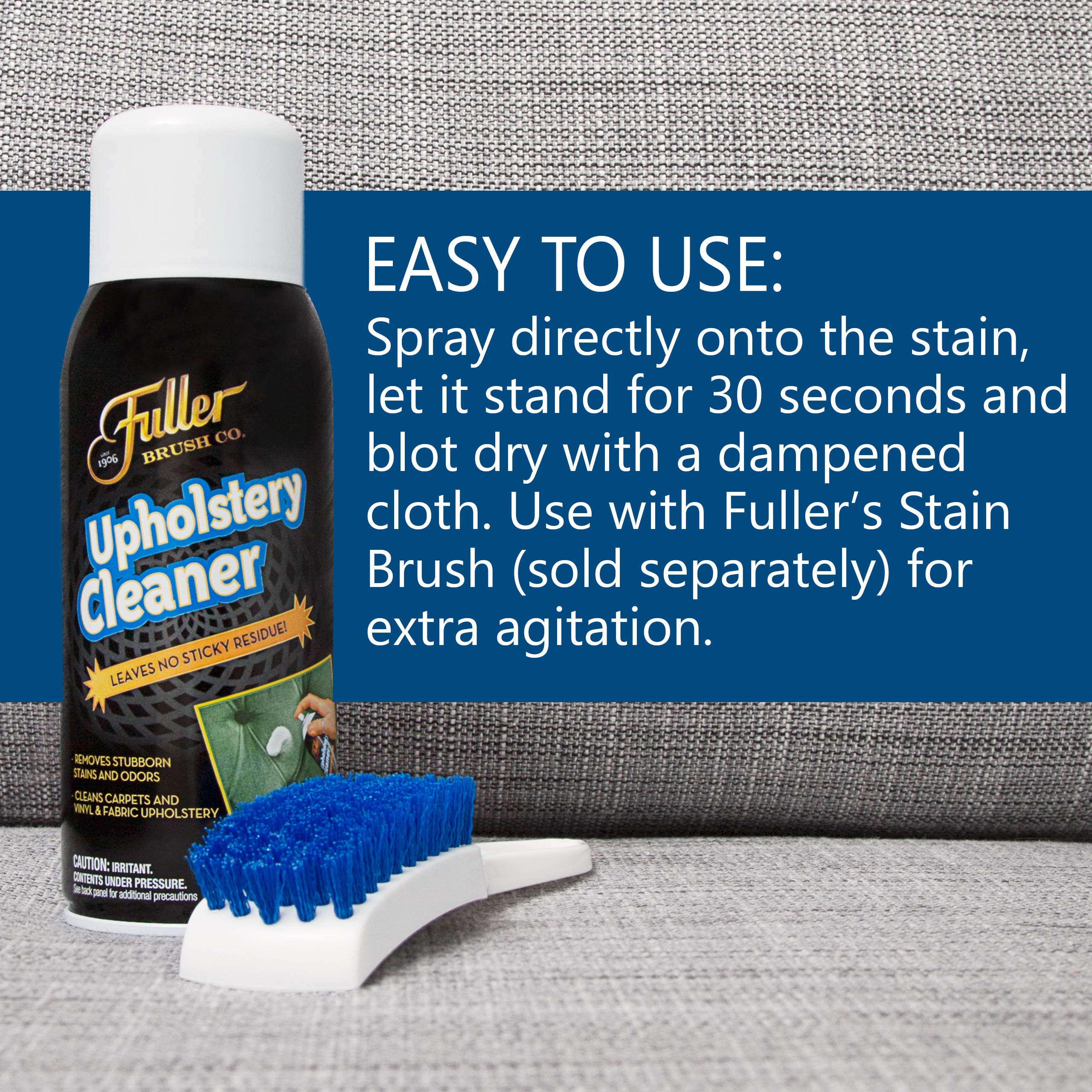 Fuller Brush Upholstery Cleaner - Multi Surface Solution - Rich Foaming Formula Penetrates and Removes Stubborn Stains Eliminates Odors Renews and Restores Surfaces Perfect for Carpets Seats and More