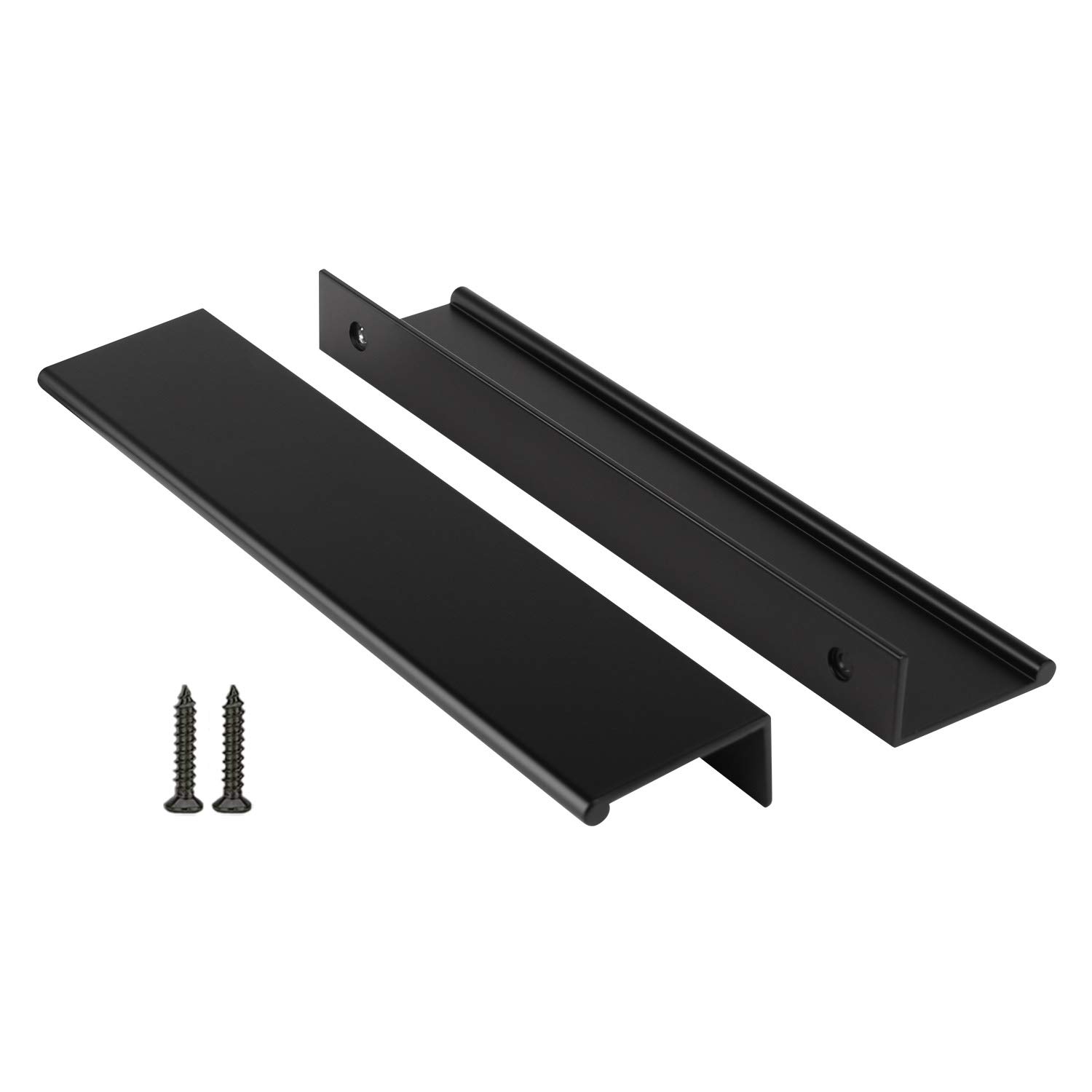 Peaha 10 Pack Kitchen Cabinet Handles 6-1/4 inch Black Pulls for Dresser Drawers Door Edge Finger Pull Aluminum Alloy Hardware