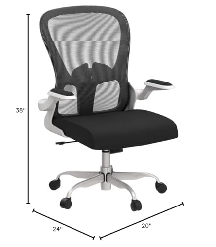 Ergonomic Office Chair, Comfort Swivel Home Office Task Chair, Breathable Mesh Desk Chair, Lumbar Support Computer Chair with Flip-up Arms and Adjustable Height