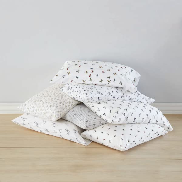 Eddie Bauer - Twin Sheets, Cotton Percale Bedding Set, Crisp & Cool Home Decor, Dorm Room Essentials (Downstream, Twin)