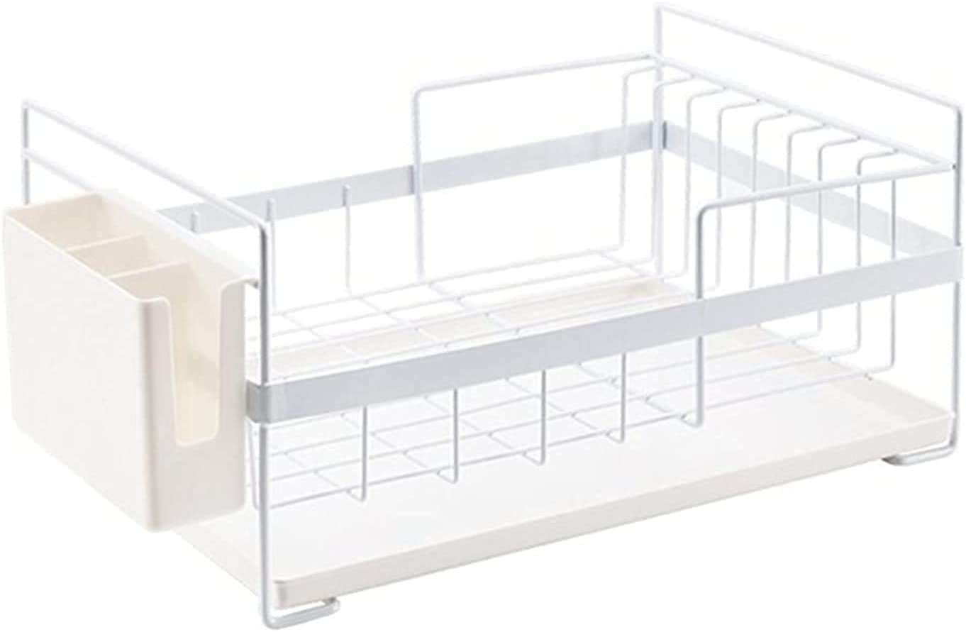 Plate Rack Draining Dish Rack Kitchen Storage Organizer Dish Drainer Drying Rack Kitchen Sink Holder Tray For Plates Bowl Shelf Pan Plate Holder (Color : White)