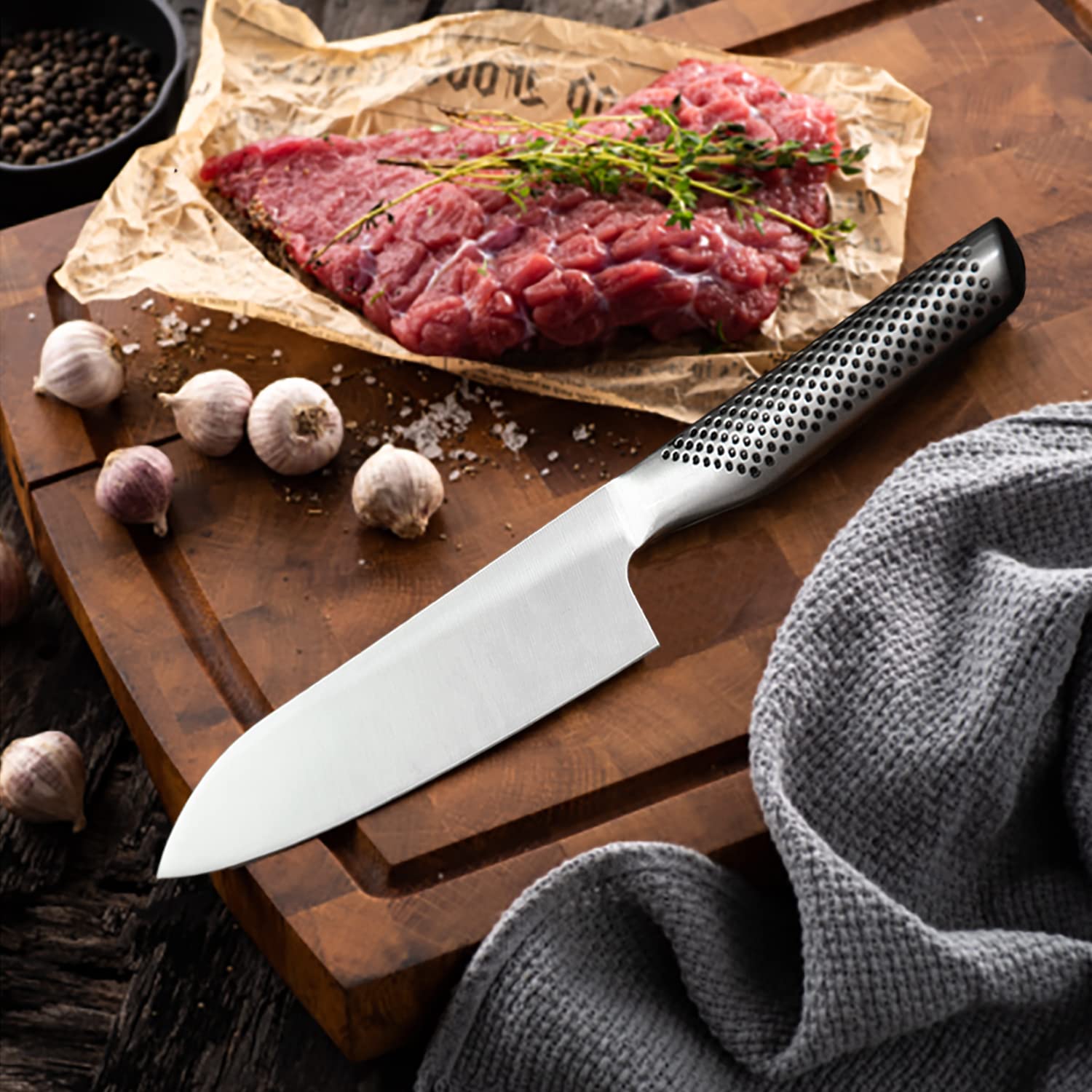 Tinor Chef Knife, 7 Inch Professional Kitchen Knife, German High Carbon Stainless Steel, Ergonomic Design, Ultra Sharp Knife for Cutting, Peeling, Slicing Fruit, Vegetables, Bread and Meat