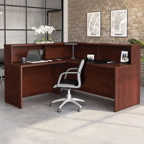OfficeWorks by Sauder Affirm Reception Station, L: 70.87'' x W: 70.87'' x H: 13.58'', Classic Cherry