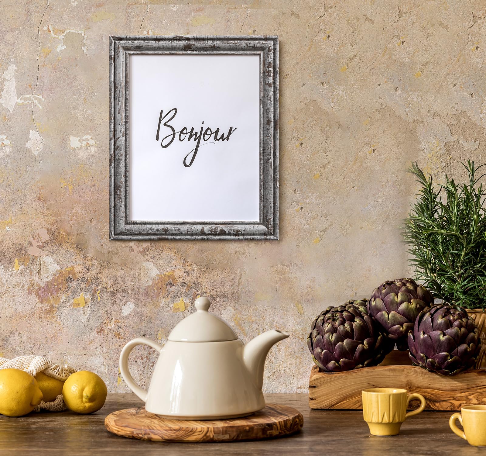 ELSKER&HOME 8 x 10 Picture Frame Set of 3, Rustic Farmhouse Distressed Retro Style Photo Frame for Wall Mounting and Tabletop,Wooden Frame for Gifts