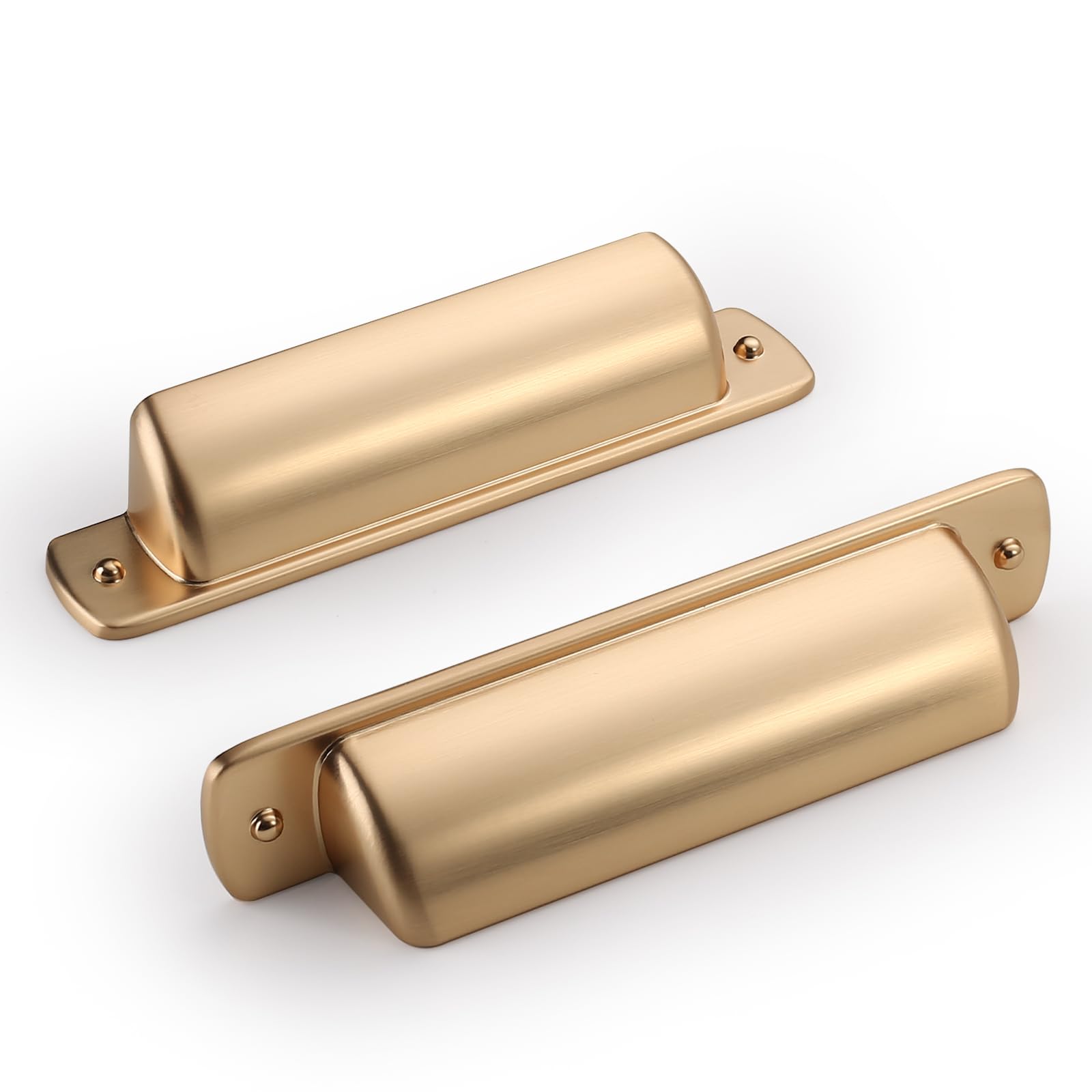 Asidrama 10 Pack 3 Inch(76mm) Brushed Brass Kitchen Cabinet Handles, Cabinet Cup Pulls Kitchen Cabinet Hardware for Cupboard Drawer Pulls