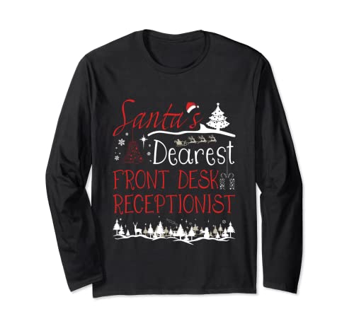 Front Desk Receptionist Xmas Job Funny Christmas Long Sleeve T-Shirt