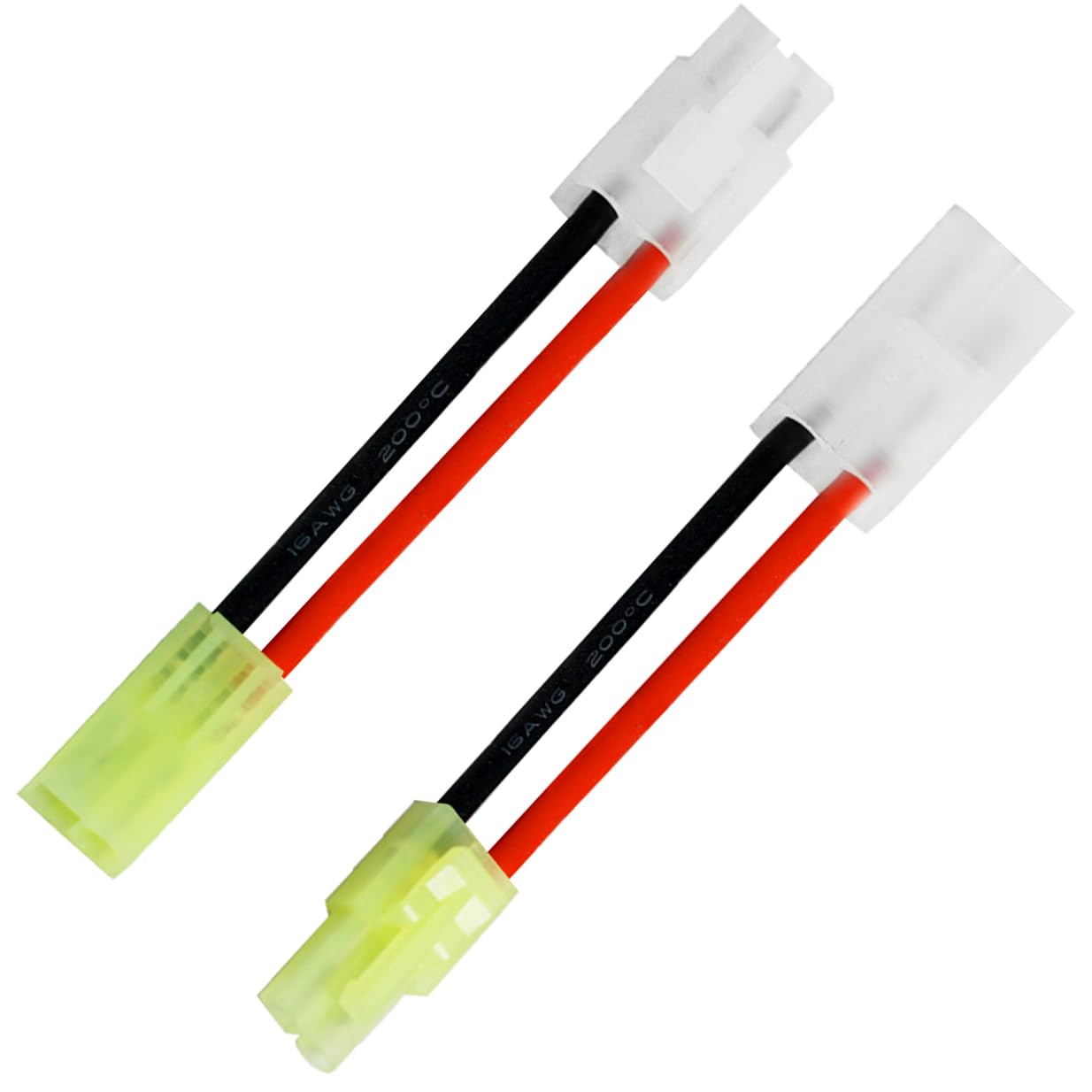 Vgoohobby 1Paris Adapter Compatible with Large Tamiya Style Plug to Mini Tamiya Plug Adapter 16AWG Female Male Cable Wire for Airsoft