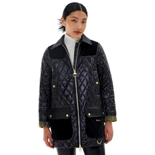 Barbour Women's Premium Carlton Quilted Jacket, Black/Classic (US, Numeric, 14, Regular, Regular)