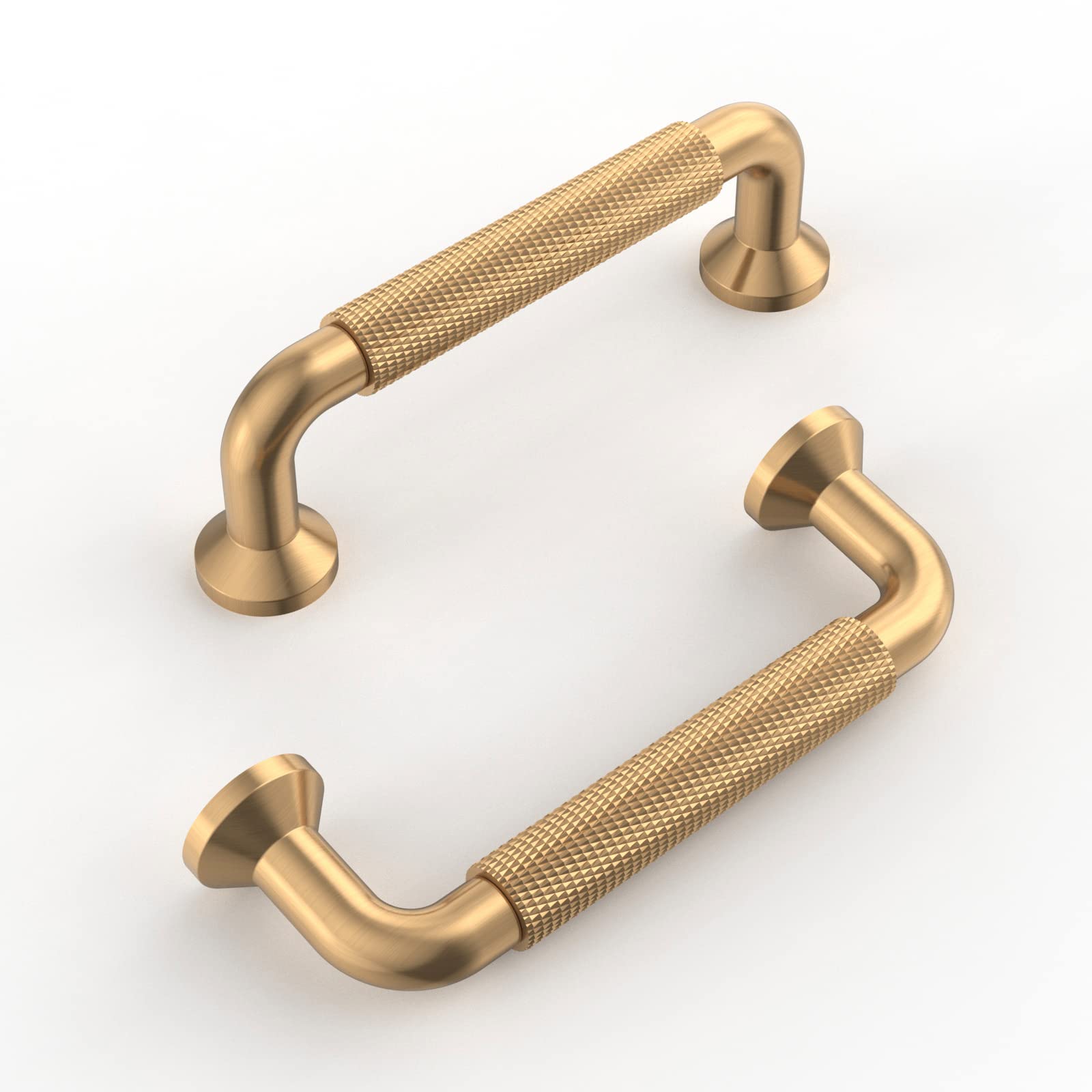 KNOKLOCK 10 Pack 3.75 Inch(96mm) Kitchen Cabinet Handles knurled Champagne Bronze Cabinet Pulls Gold Kitchen Cabinet Hardware Drawer Pulls for Dresser Cupboard Wardrobe