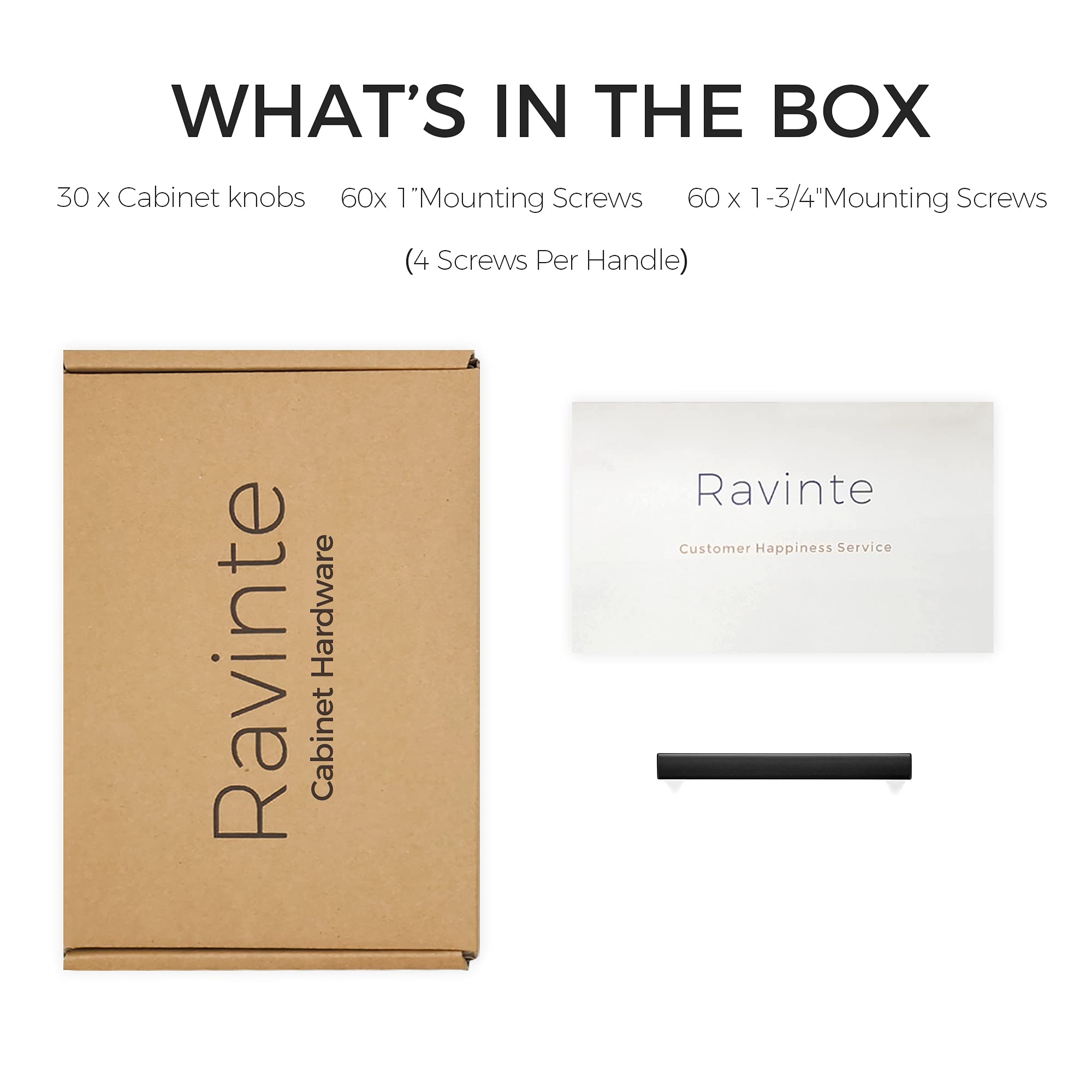 Ravinte 30 Pack Solid 3 Inch Center to Center Slim Square Bar Drawer Handles Kitchen Cabinet Handles Black Drawer Pulls Kitchen Cabinet Hardware Kitchen Handles Matte Black Cabinet Pulls