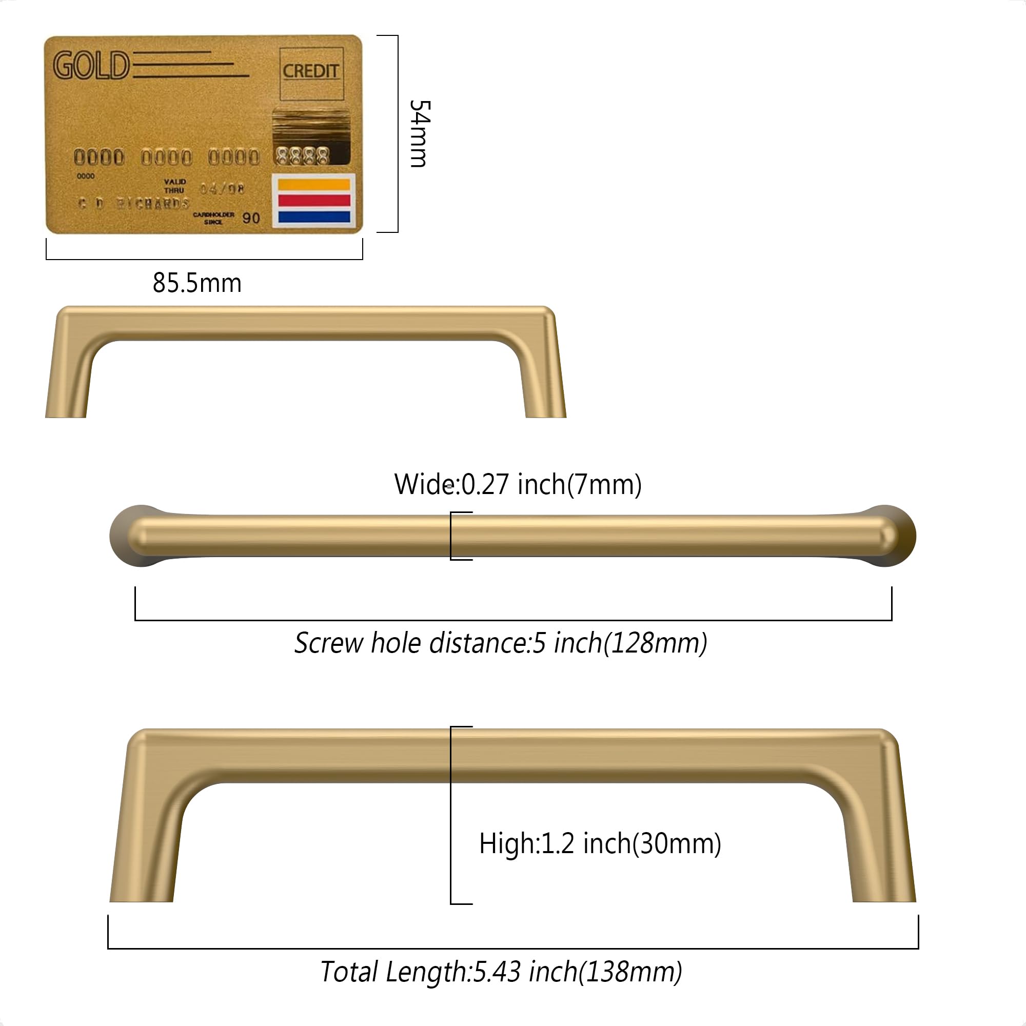 Amerdeco 10 Pack Champagne Bronze Cabinet Pulls 5 Inch(128MM) Hole Centers Kitchen Cabinet Handles Hardware Kitchen Handles for Cabinets Cupboard Handles Drawer Pulls ZH0041