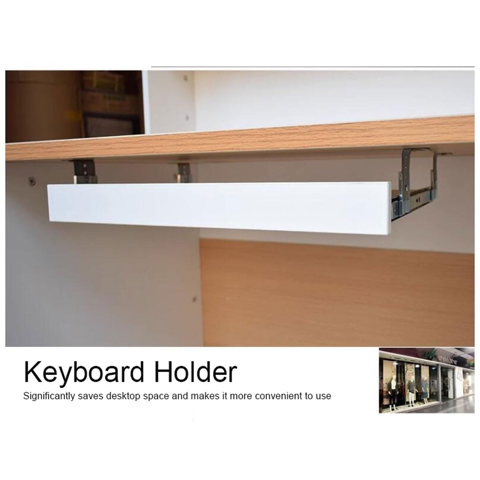AZBROW Reception Desk Front Desk with Computer Tower Stand, Reception Counter with Display Shelf & Lockable Drawers, for Salon Reception Room Checkout Office (Size : 100cm)