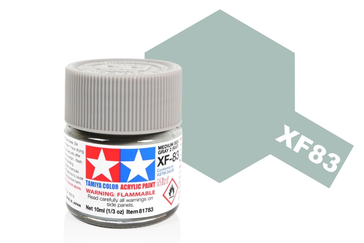 TAMIYA Acrylic Mini XF-83 Med Sea Gray 2 RAF 10ml Bottle TAM81783 Plastics Paint Acrylic
