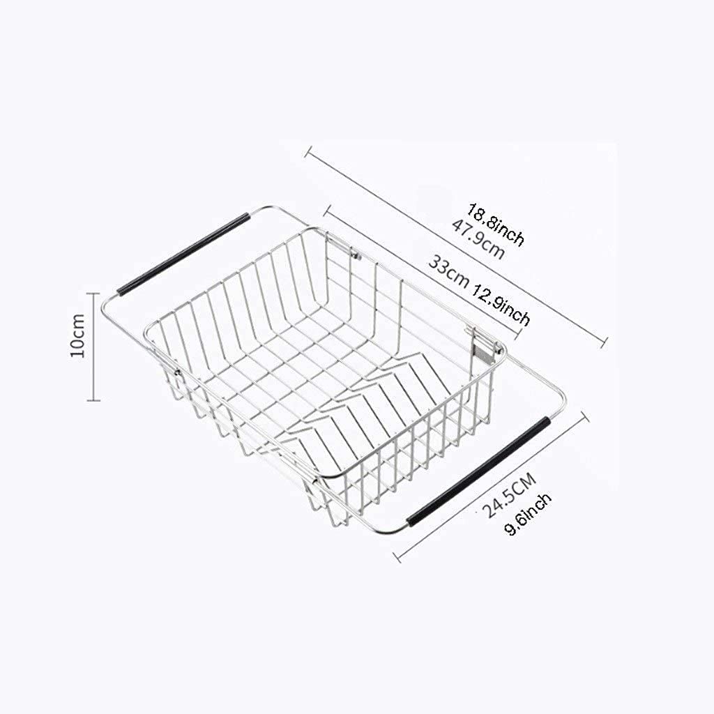 Plate Rack Draining Dish Rack Expandable Dish Drying Rack Organizer And Utensil Cutlery Holder, Stainless Steel Over Sink Dish Rack Pan Plate Holder
