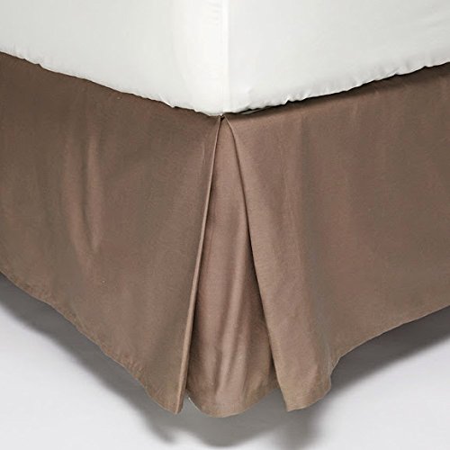 Ethereal Bedding 400-TC Sateen 1-PC Luxury Split Corner Tailered Bed Skirt California King/Western King Solid Taupe 19'' Inches Drop Length 100% Egyptian Cotton