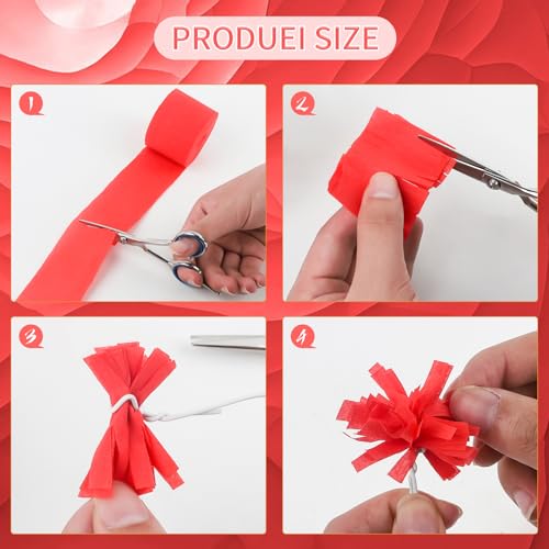 Ashmacdo 10 Rolls Crepe Paper Streamers,820 Ft Black and Red Crepe Paper Decorations Party Streamer for Birthday Decorations, Party Decorations, Wedding Decorations