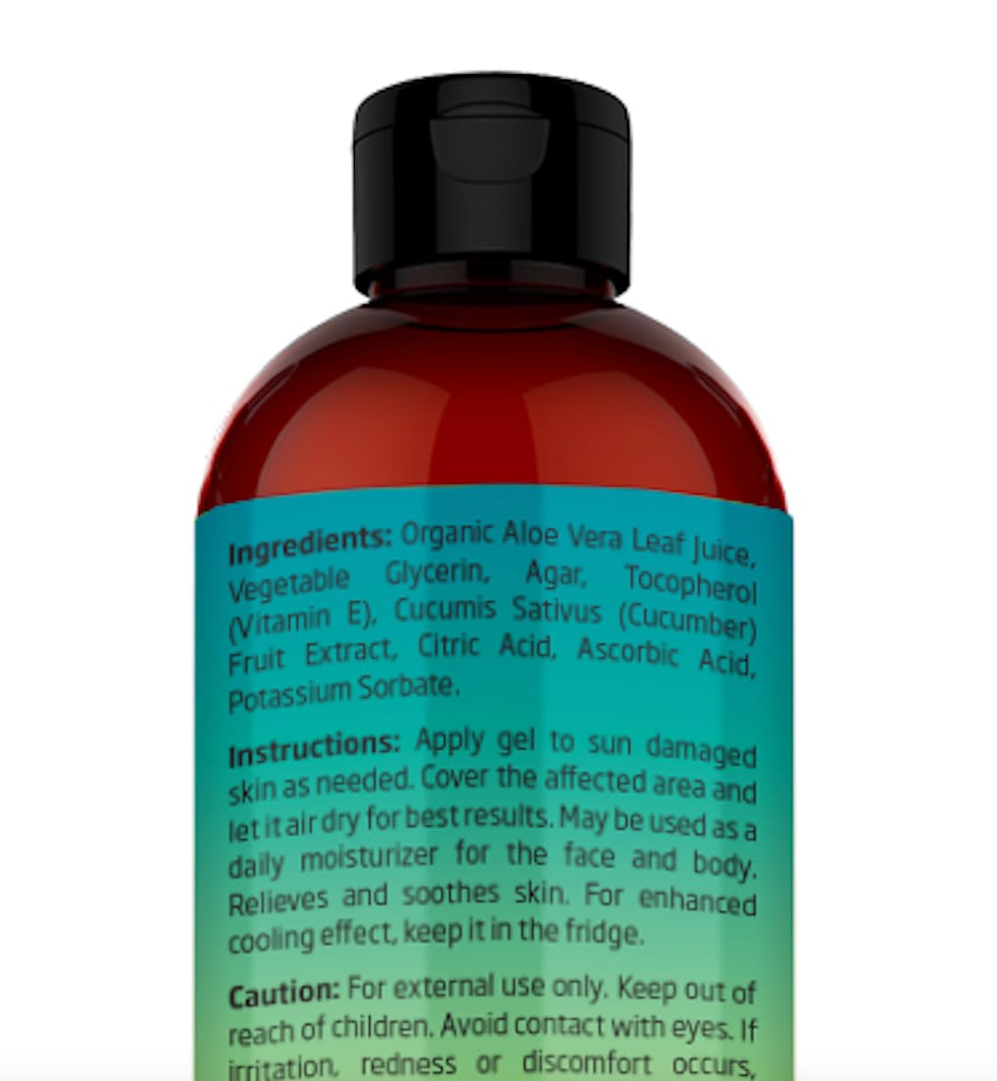 Seven Minerals NEW Cooling After Sun Gel with Aloe Vera - For Skin & Face with Instant Sunburn Relief. Unlike Regular Aftersun Lotion With Cucumber & Vitamin E (12 Fl Oz)