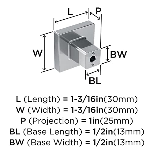 Amerock | Cabinet Knob | Polished Chrome | 1-3/16 inch (30 mm) Length | Monument | 1 Pack | Drawer Knob | Cabinet Hardware