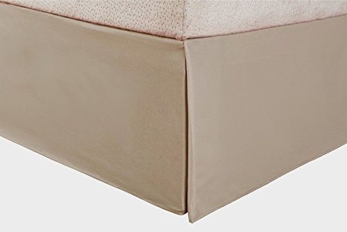 Ethereal Bedding 400-TC Sateen 1-PC Luxury Split Corner Tailered Bed Skirt King/Eastern King Solid Beige 30'' Inches Drop Length 100% Egyptian Cotton
