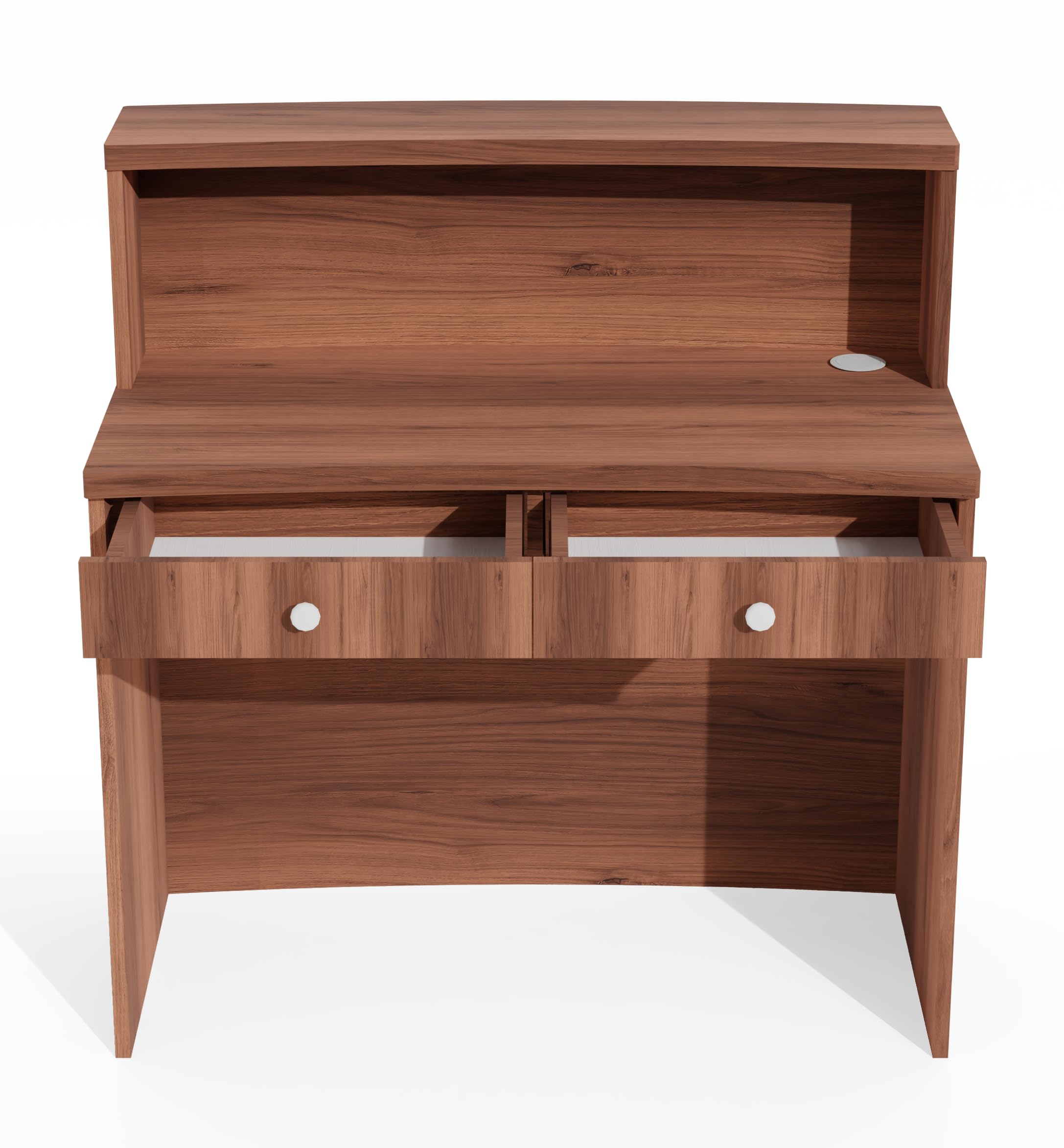 UGOS Mono Walnut Modern Reception Desk w/Transaction Counter | Laminate Desktop | Multifunctional Standing Front Desk for Home, Office, Salon, Spas, and Lobby (40 inch (100 cm))