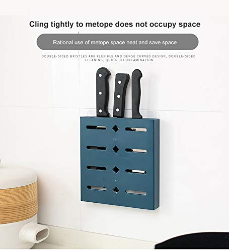 GHTYU Knife Blocks,Fruit Knife Storage Wall Mounted Knife Block, Drainage Design,Knife Rack for Organizing and Storaging Kitchen Knives, Scissors, Metal Utensils (White)