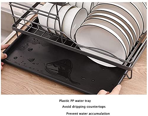 Plate Rack Draining Dish Rack Dish Drying Rack, 2-Tier Drying Organizer Storage Shelf Drainer For Dishes, Bowls, Utensils Pan Plate Holder
