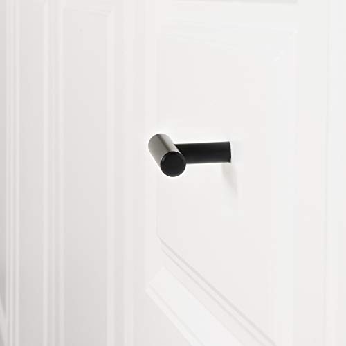 Amazon Basics AB3600-FB-10 Black AmazonBasics T-Bar Cabinet Knob, (1/2" Diameter), 2" Length, Flat, 10-Pack, 10 Count