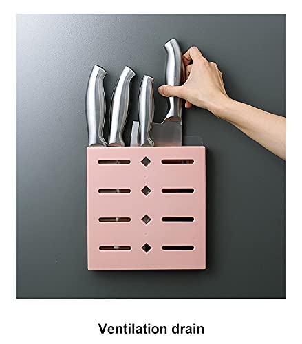 GHTYU Knife Blocks,Fruit Knife Storage Wall Mounted Knife Block, Drainage Design,Knife Rack for Organizing and Storaging Kitchen Knives, Scissors, Metal Utensils (White)