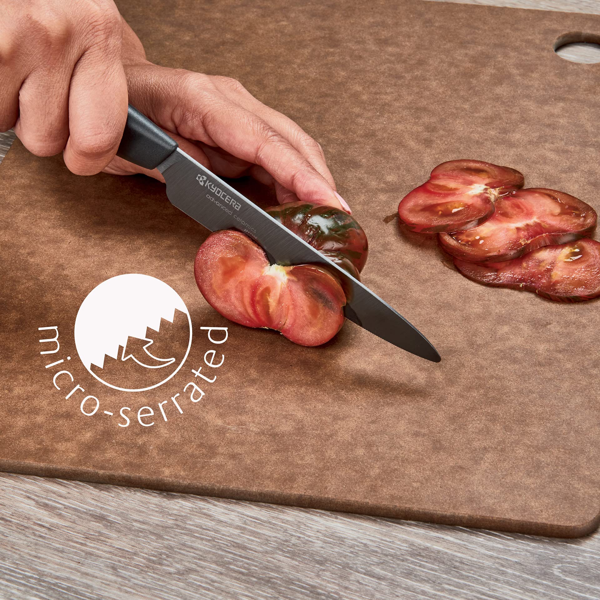 Kyocera Revolution 3pc ceramic knife set, 6", 5" and 3", Black