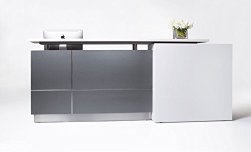 Modern Reception Desk (98") with White Quartz Stone Counter-TOP