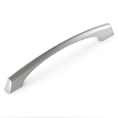 Hickory Hardware 1 Pack Solid Core Kitchen Cabinet Pulls, Luxury Cabinet Handles, Hardware for Doors & Dresser Drawers, 5-1/16 Inch (128mm) Hole Center, Stainless Steel, Greenwich Collection