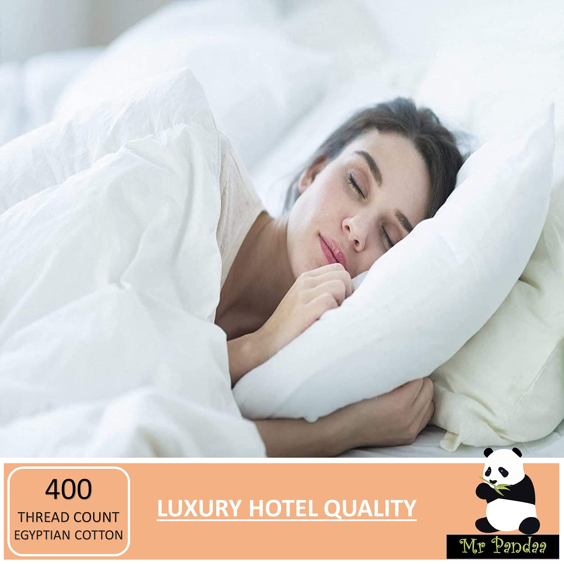 Split Queen Sheets Sets for Adjustable Bed, Soft 100% Egyptian Cotton 400-Thread-Count, Sateen Weave, 5PC Set with 2 Fitted Sheets, Split-Queen Sheet Set 15-Inch Deep Pockets, 400-TC - Black Solid