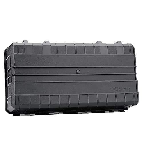 17-Inch Plastic Storage Toolbox, GANCHUN 3-Layer Portable Tool Box, Hobby or Craft Storage Toolbox, Multiplication Tool Organizer for Home Tools, Nails and Pins, Black-Grey