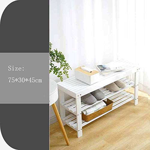 ZXZAX White Shoe Bench Home Minimalist Porch Door Can Sit Shoe Cabinet Simple Solid Wood Shoes Bench Shoe Rack