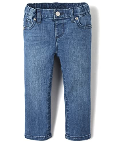 The Children's Place Baby Girls and Toddler Girls Super Skinny Jeans, Medium Royal Blue Wash, 3T