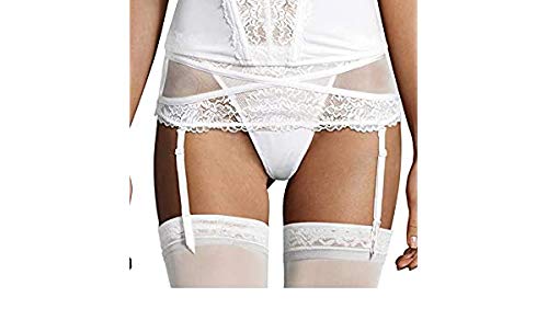 Maidenform Super Sexy Floral Lace Garter Belt MFB102 White Medium
