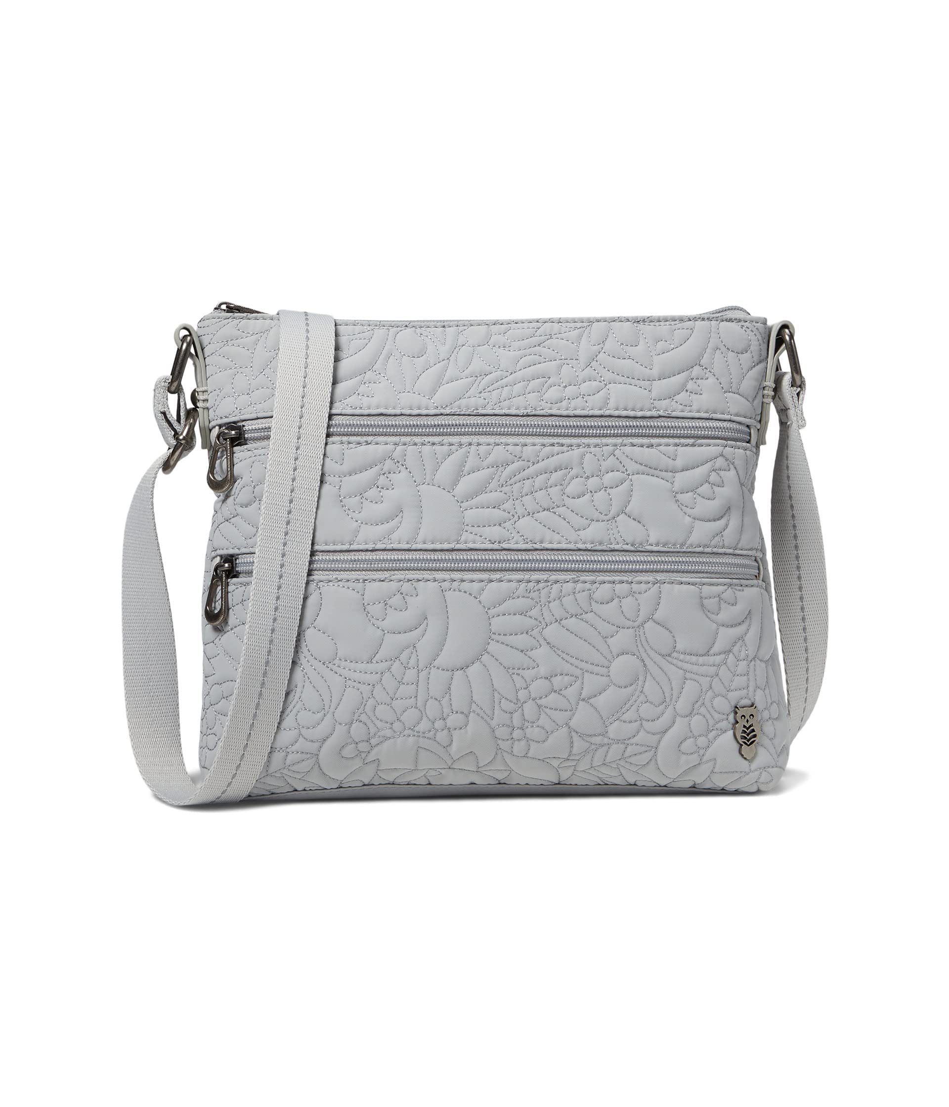 Sakroots Basic Crossbody in Eco-Twill with Adjustable Strap, Light Grey Spirit Desert Quilted