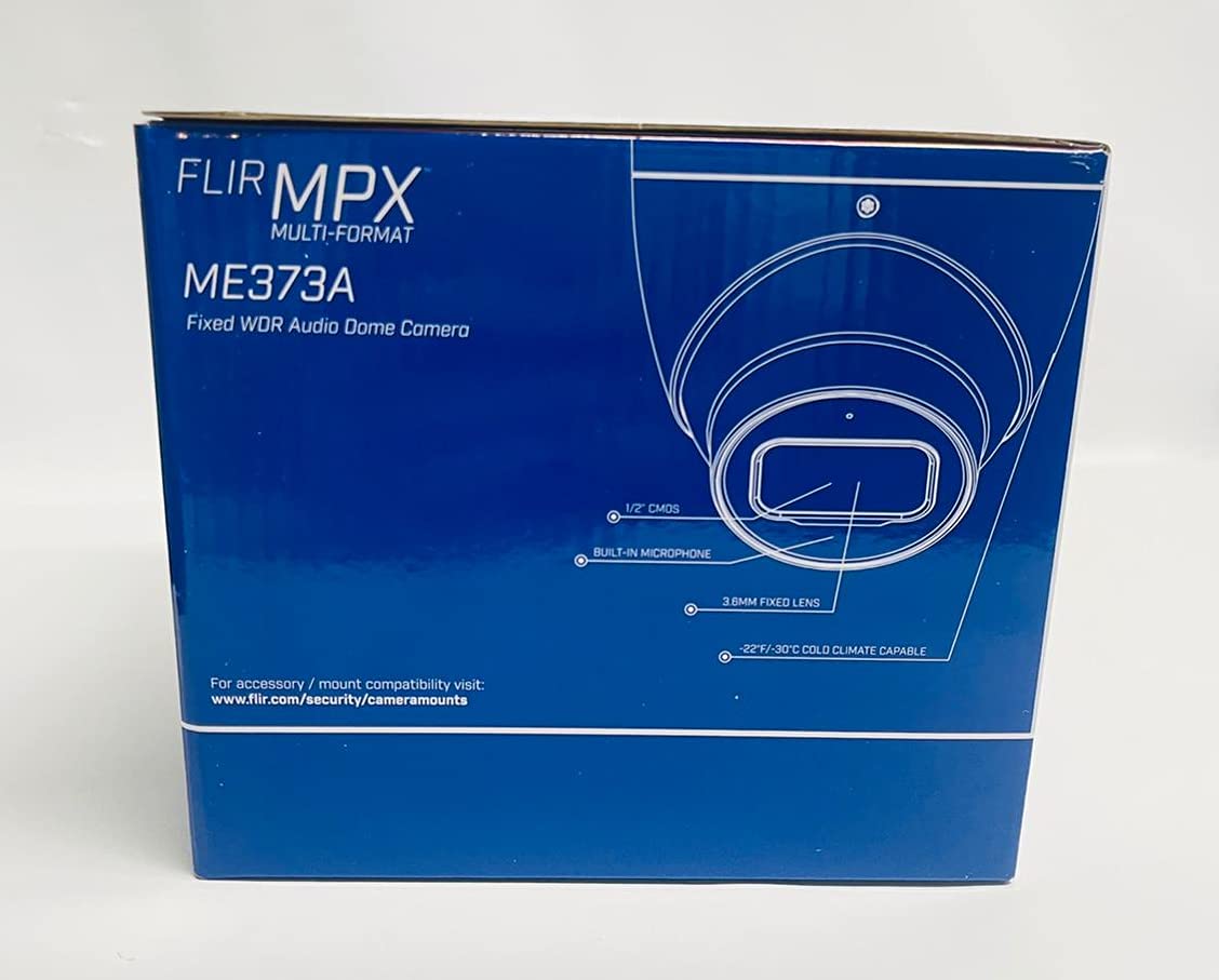 FLIR Digimerge ME373A Outdoor 4-in-1 Security Dome Camera, 4K Ultra HD WDR Fixed Audio Dome, 3.6mm, 100ft Night Vision, Works with AHD/CVI/TVI/CVBS/Lorex, Flir MPX DVR, White (Camera Only)