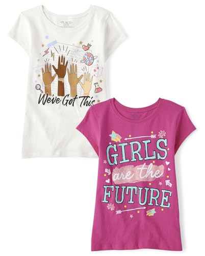 The Children's Place,School Graphic T-Shirts,Fresh Peonies|White,Large (10/12)